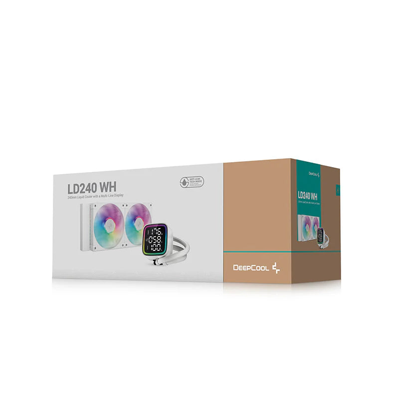 DeepCool LD240 WH CPU Liquid Cooler AIO, LED Display, AMD/Intel Water ...