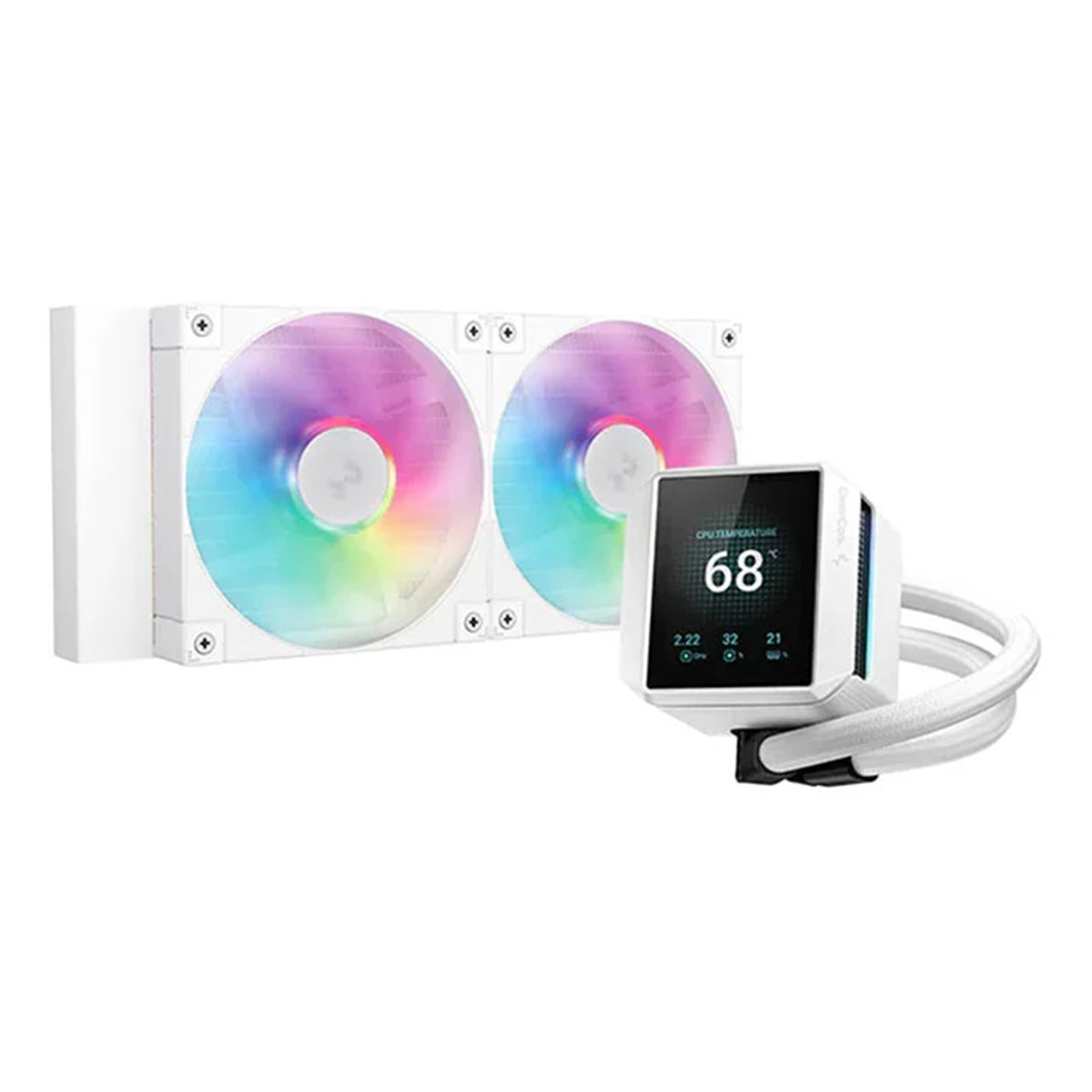 DeepCool Mystique 240mm AIO Liquid CPU Cooler for AMD & Intel, White ...
