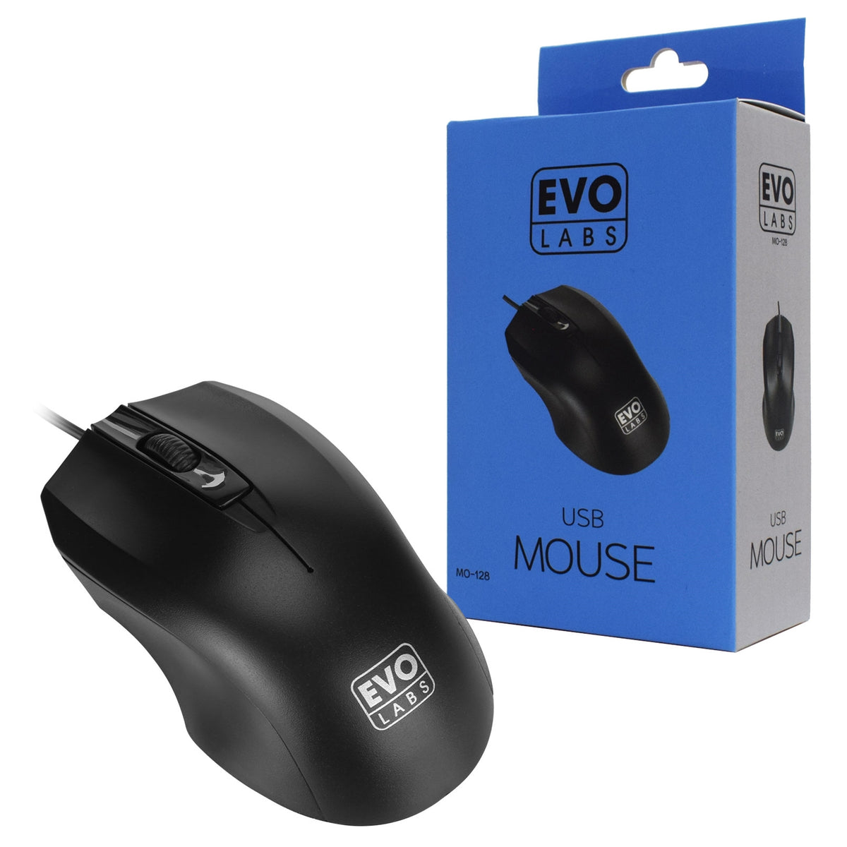 Evo Wired USB Mouse, 800 DPI Optical Tracking, Cable Mouse for Office ...