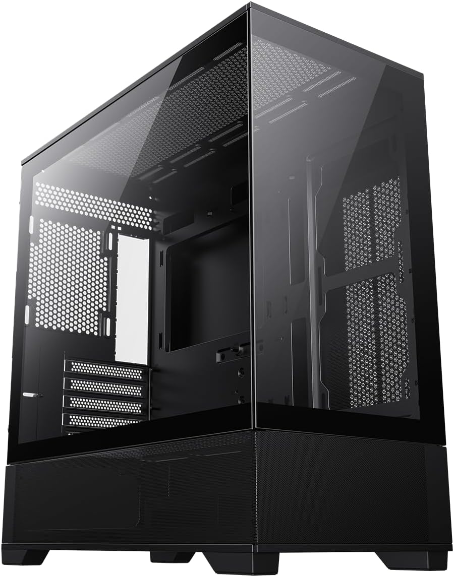 GameMax Vista Micro ATX Gaming PC Case, Glass Side & Front, Mesh ...