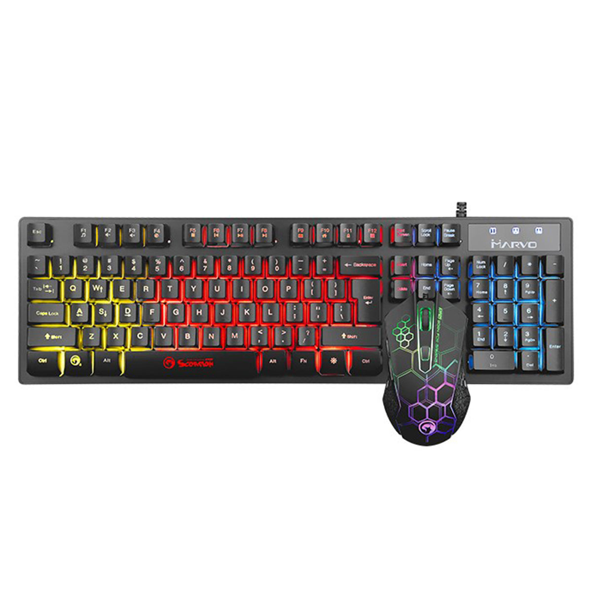 Marvo KM409 Gaming Bundle Set, Mouse & 7 Colour LED Keyboard — Epsilon PC