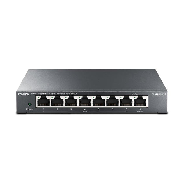 TP-Link RP108GE 8-Port Gigabit Managed Reverse PoE Switch, 7 PoE Input ...