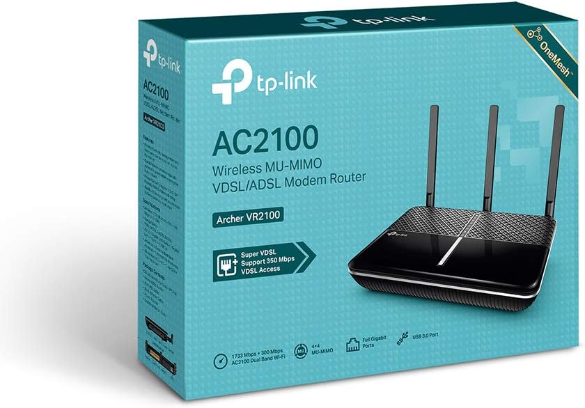 TP-Link Archer VR2100 Wireless VDSL2/ADSL Modem Router, Dual Band ...