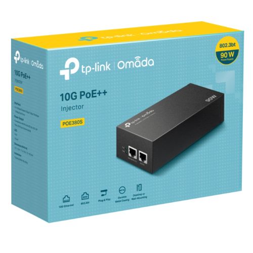 TP-Link Omada 90W 10G PoE++ Injector,Wall-Mounting/Desktop, POE380S ...
