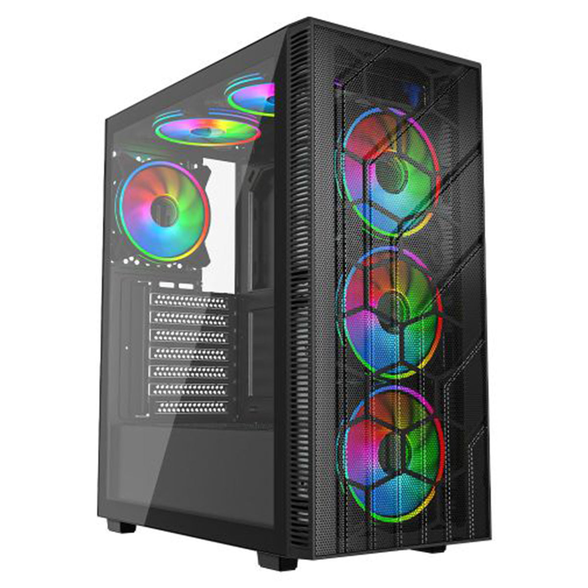 Vida Sirocco V2 Black ARGB Gaming PC Case Glass Window, ATX — Epsilon PC