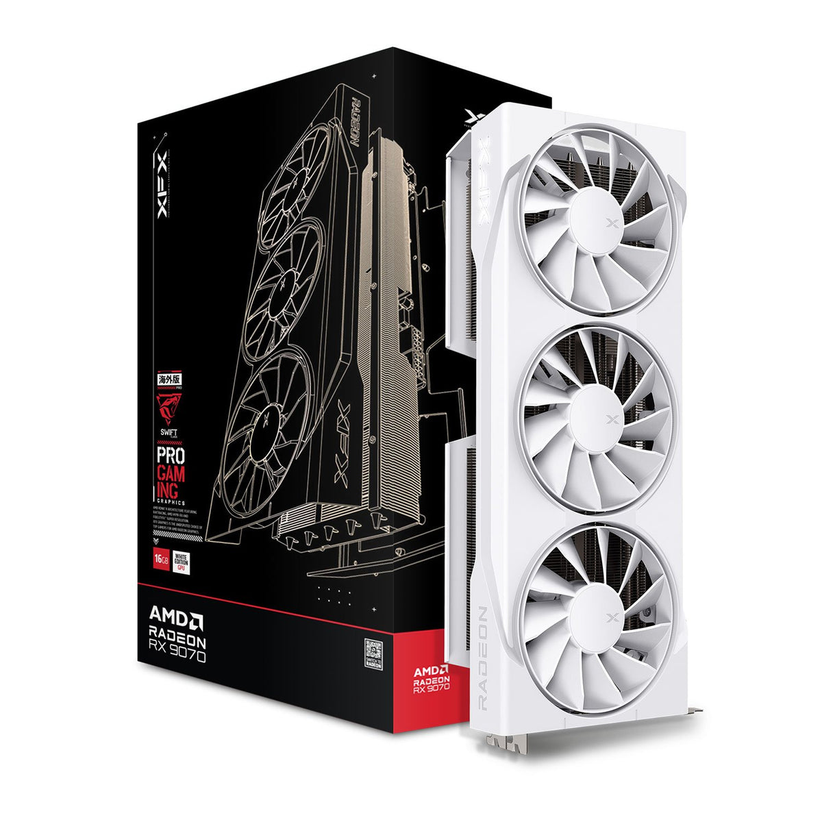 XFX RX9070 Swift OC White Gaming Edition Graphics Card, PCIe5, 16GB ...
